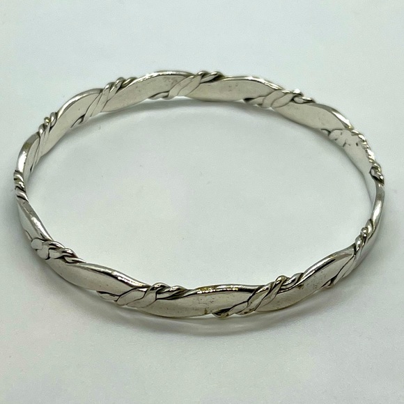 Jewelry | Sterling Silver Twisted Bangle Bracelet From Mexico | Poshmark